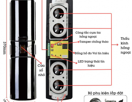 ABH-M ABH-250M Cảm biến hàng rào hồng ngoại 4 tia