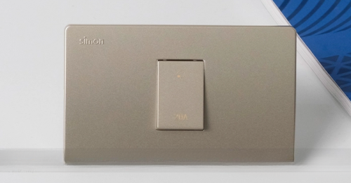 Bộ công tắc 1 chiều in biểu tượng mầu vàng Simon K1